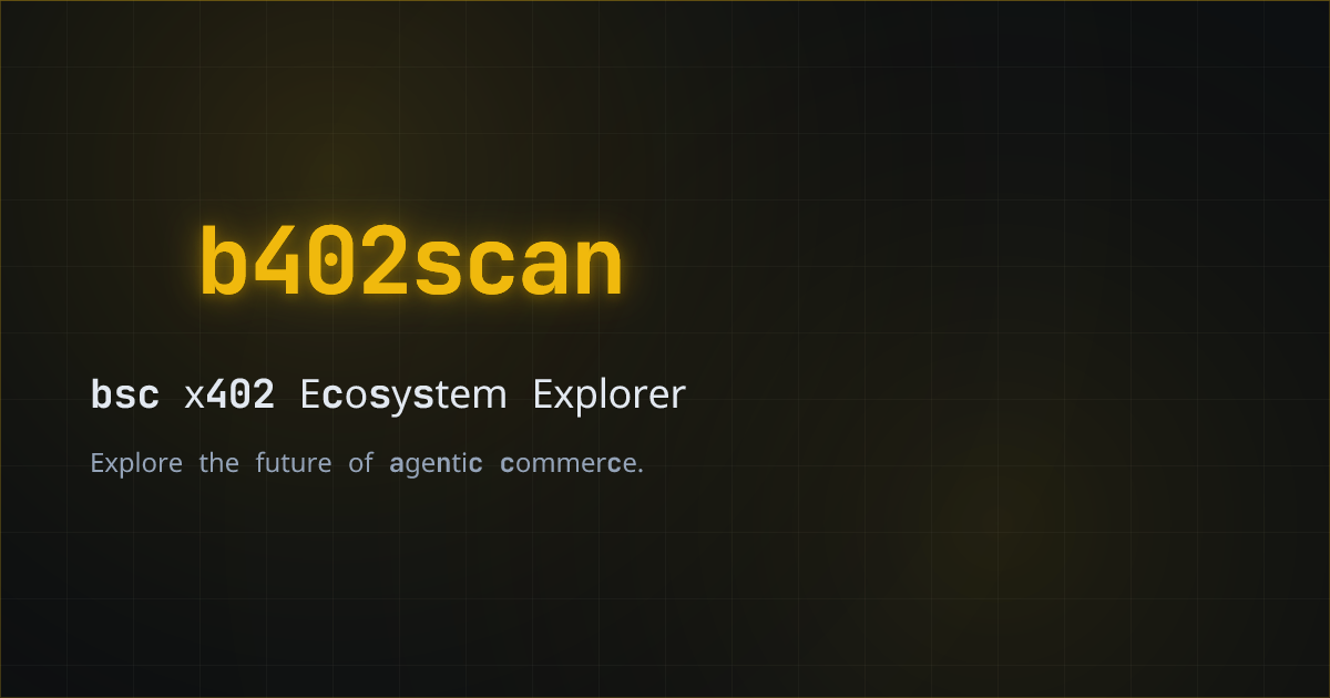 b402scan • bsc x402 Ecosystem Explorer
